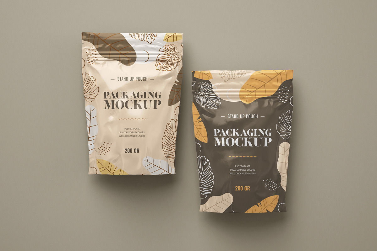 Stand Up Pouch Mockup Set, a Merchandise Mockup by Deeplab
