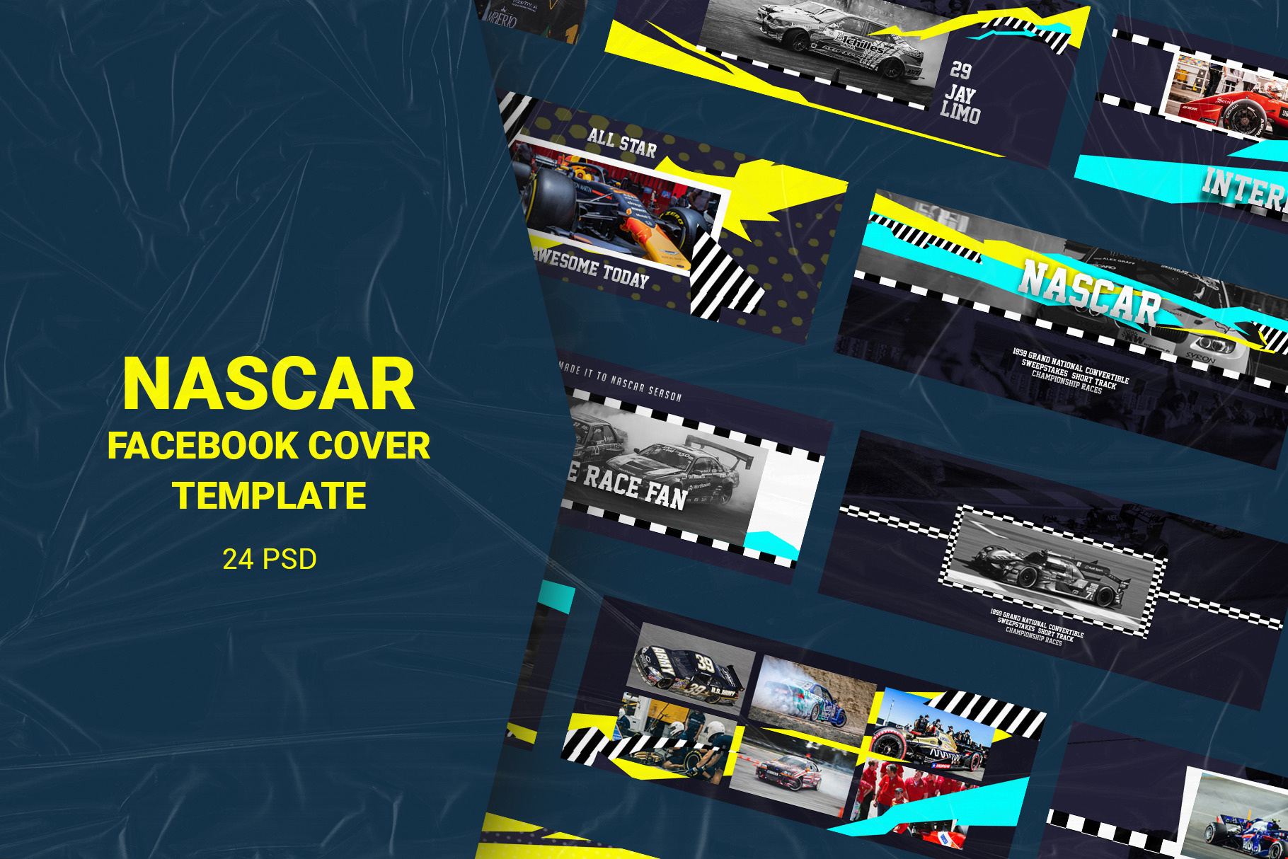 Nascar Facebook Cover Templates, a Social Media Template by Azruca