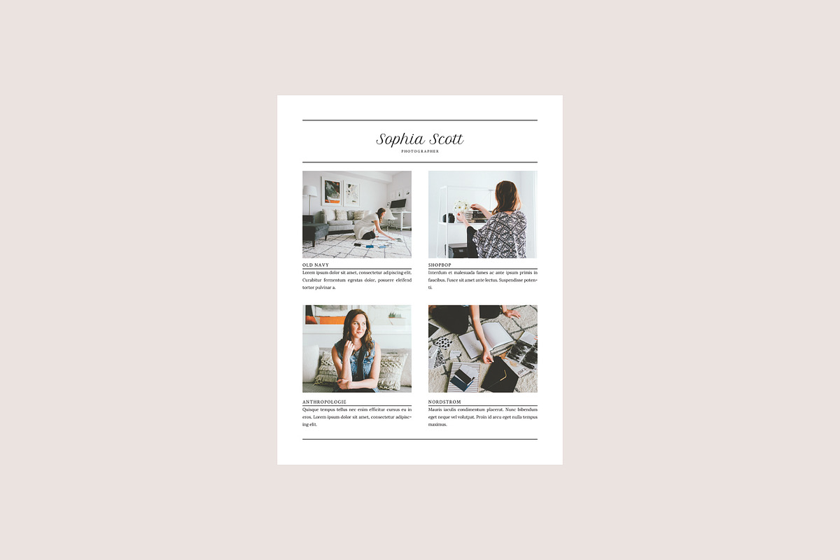 Sophia Media Kit + Resume, a Resume Template by studiolmh