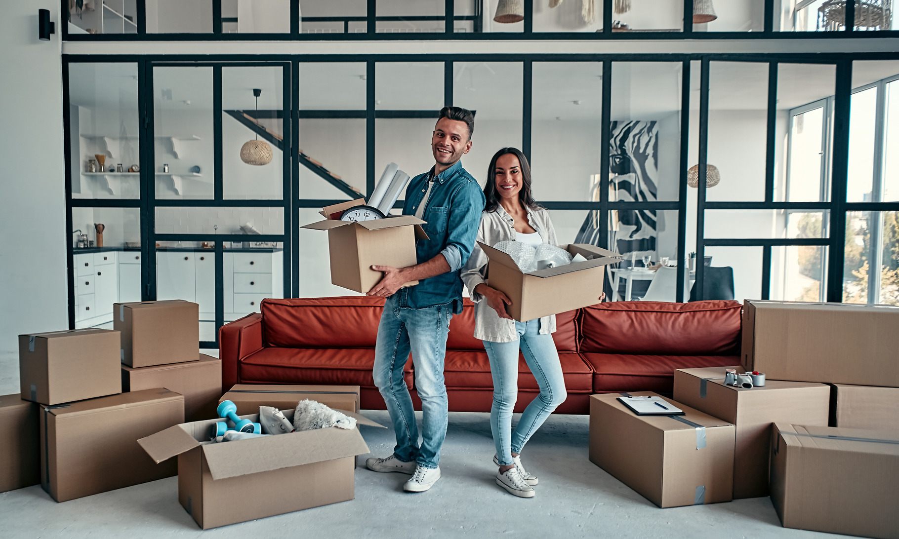 Moving a young couple | People Images ~ Creative Market