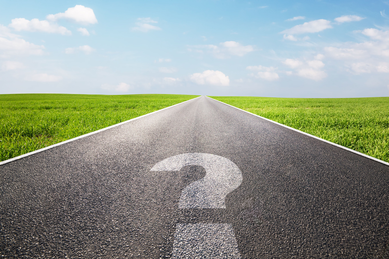 Question mark symbol on asphalt road, a Transportation Photo by ...