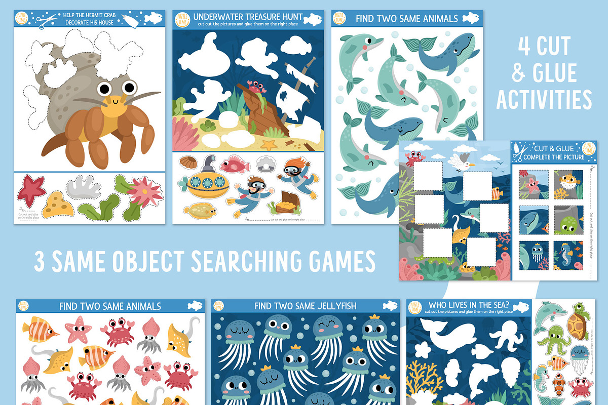 Under the sea games and activities, an Education Illustration by Lexi Claus
