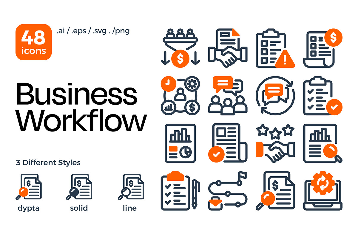 Business Workflow Icon Set, a Duotone Icon by Eklip Studio