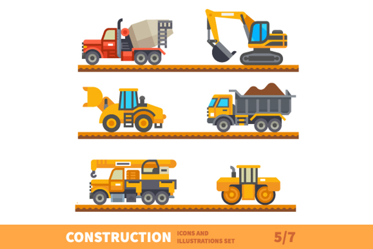 Transport for construction, a Transportation Illustration by TastyVector