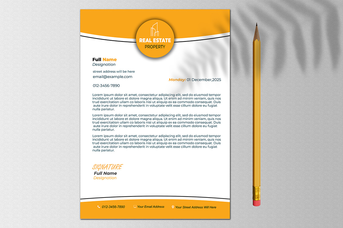 Elegant Letterhead Template PSD