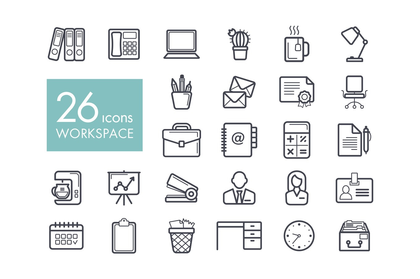 Workspace outline icon. Workspace sign, a Technology Illustration by ...