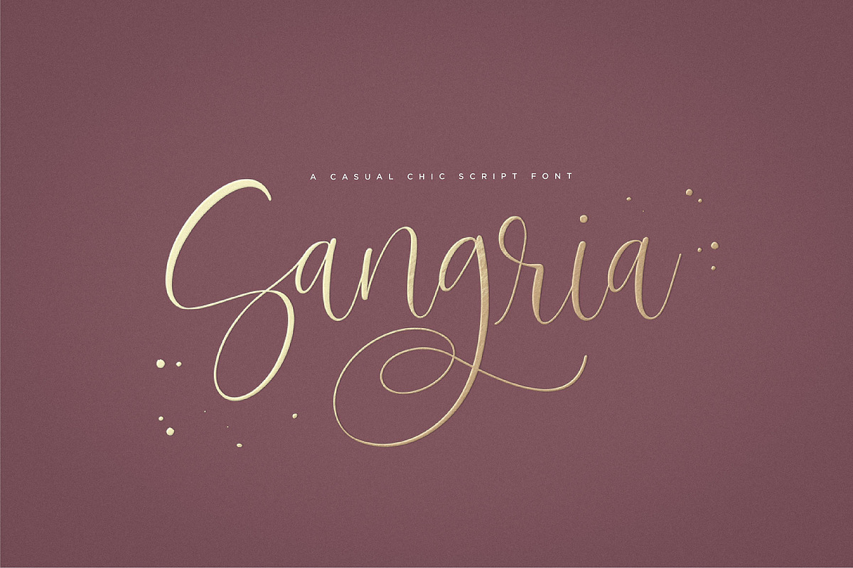 Sangria Script Font, a Script Font by The Styled Script
