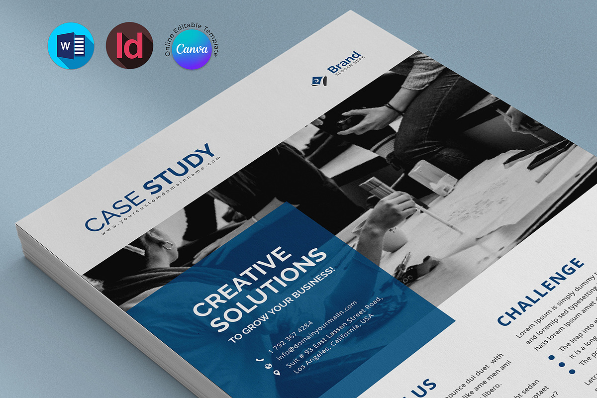 Case Study Canva Flyer Template | Creative Market