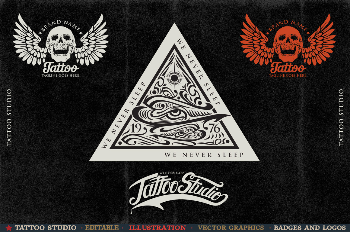 TATTOO STUDIO - Editable, an Illustration by Artistic & Unique ...