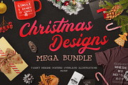 Christmas Designs Mega Bundle | Decorative Illustrations ~ Creative Market