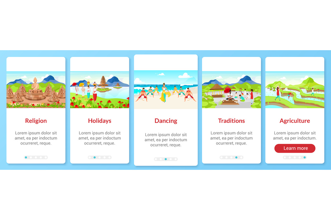 Indonesia culture mobile app screen, an App Template by IMG visuals ...