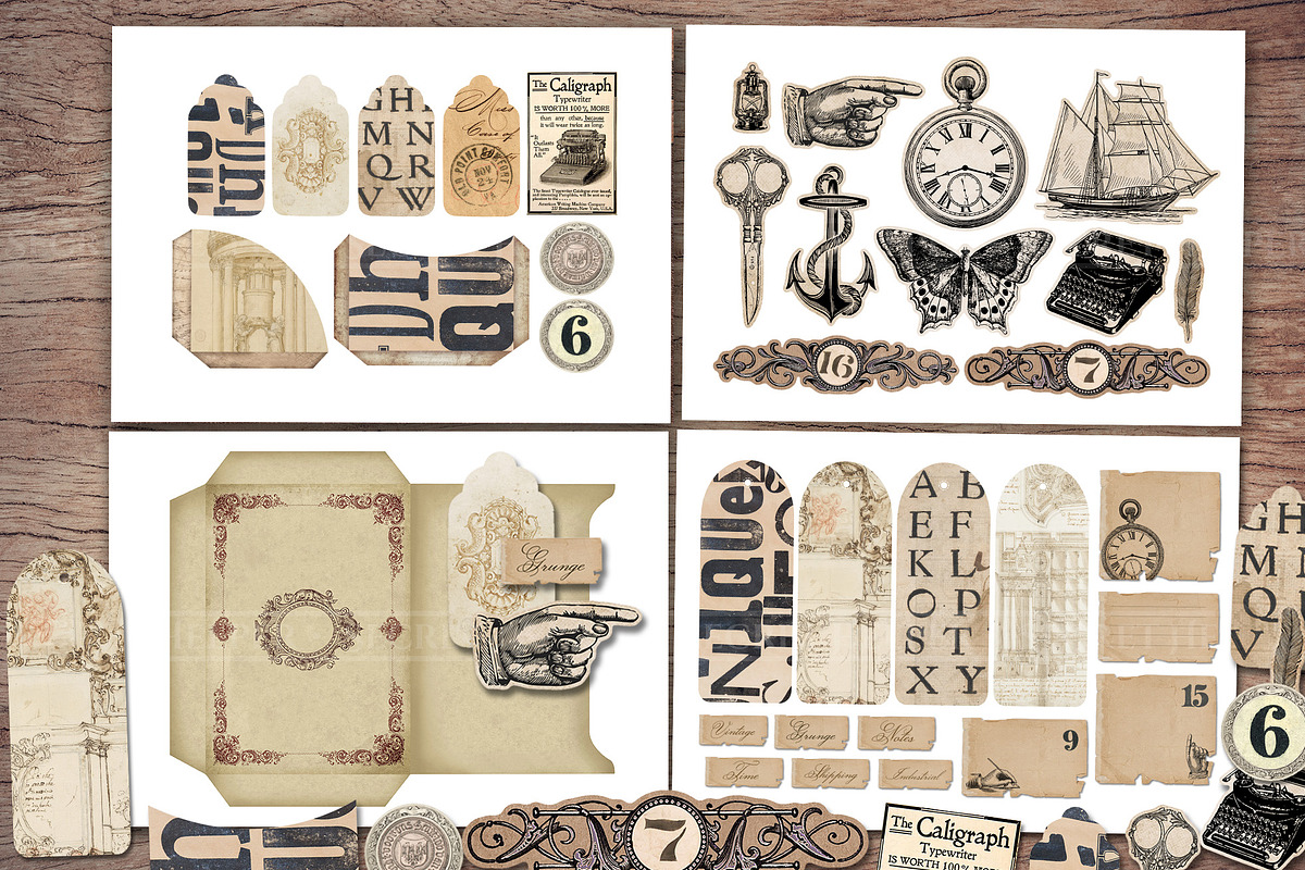 Vintage Grunge Scrapbook Kit