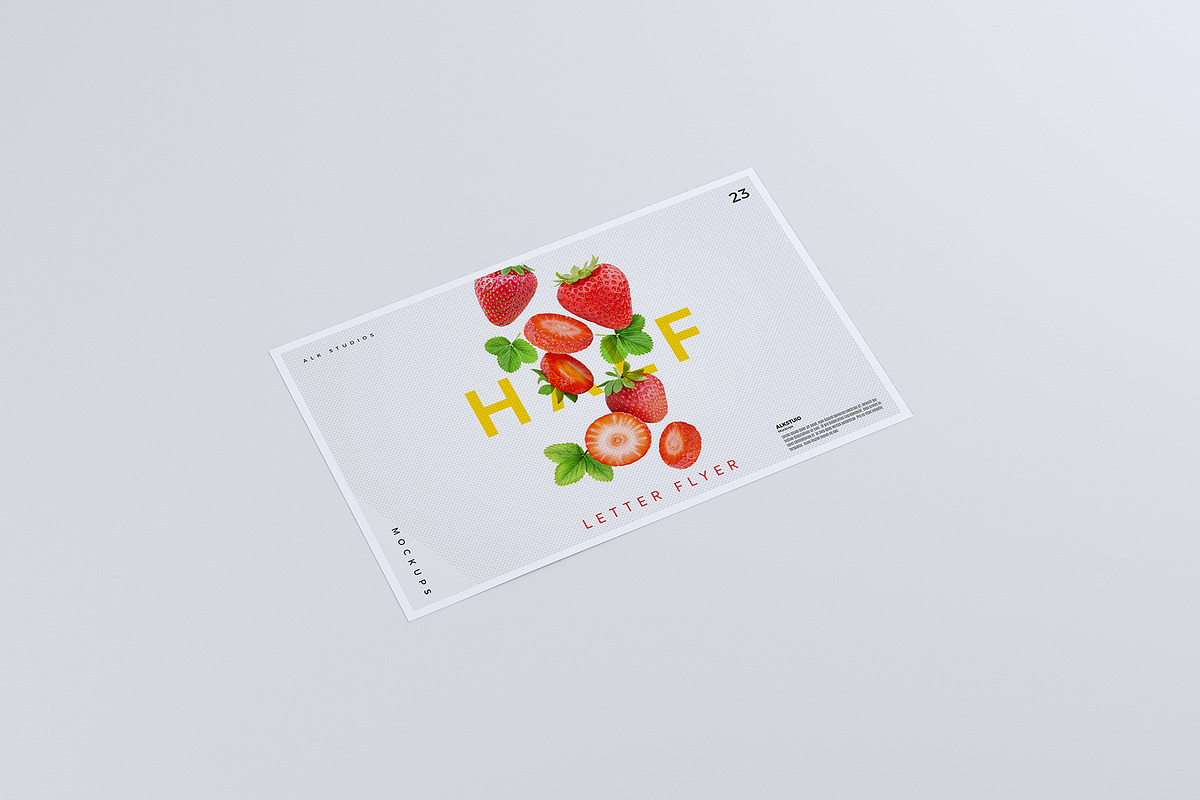 Half Letter Flyer Mockup, a Print Template by AlkStudio