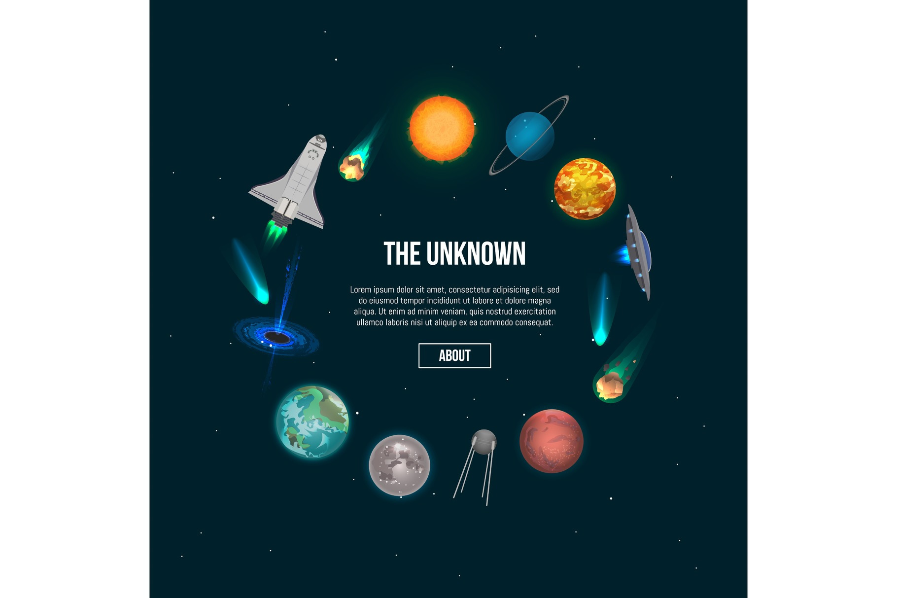 The unknown universe banner with cosmic elements, a Decorative ...