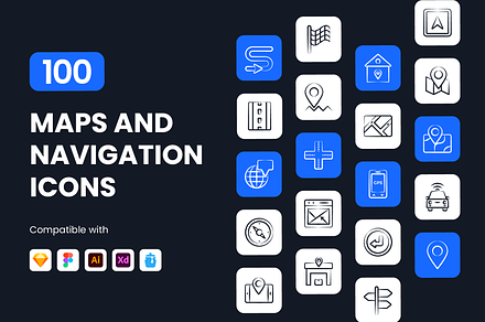 100 Maps And Navigation Doodle Icon | Icons ~ Creative Market