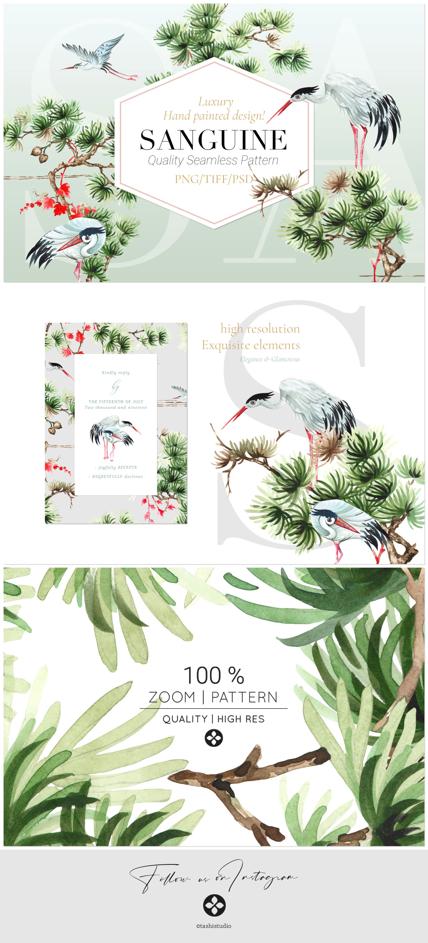 Sanguine, Serene Patterns & Motifs, a Pattern Graphic by Pink Linen