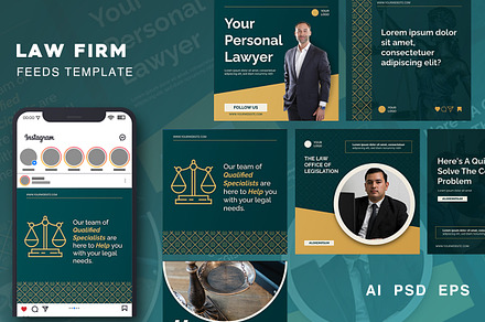 Law Firm Facebook Materials | Social Media Templates ~ Creative Market