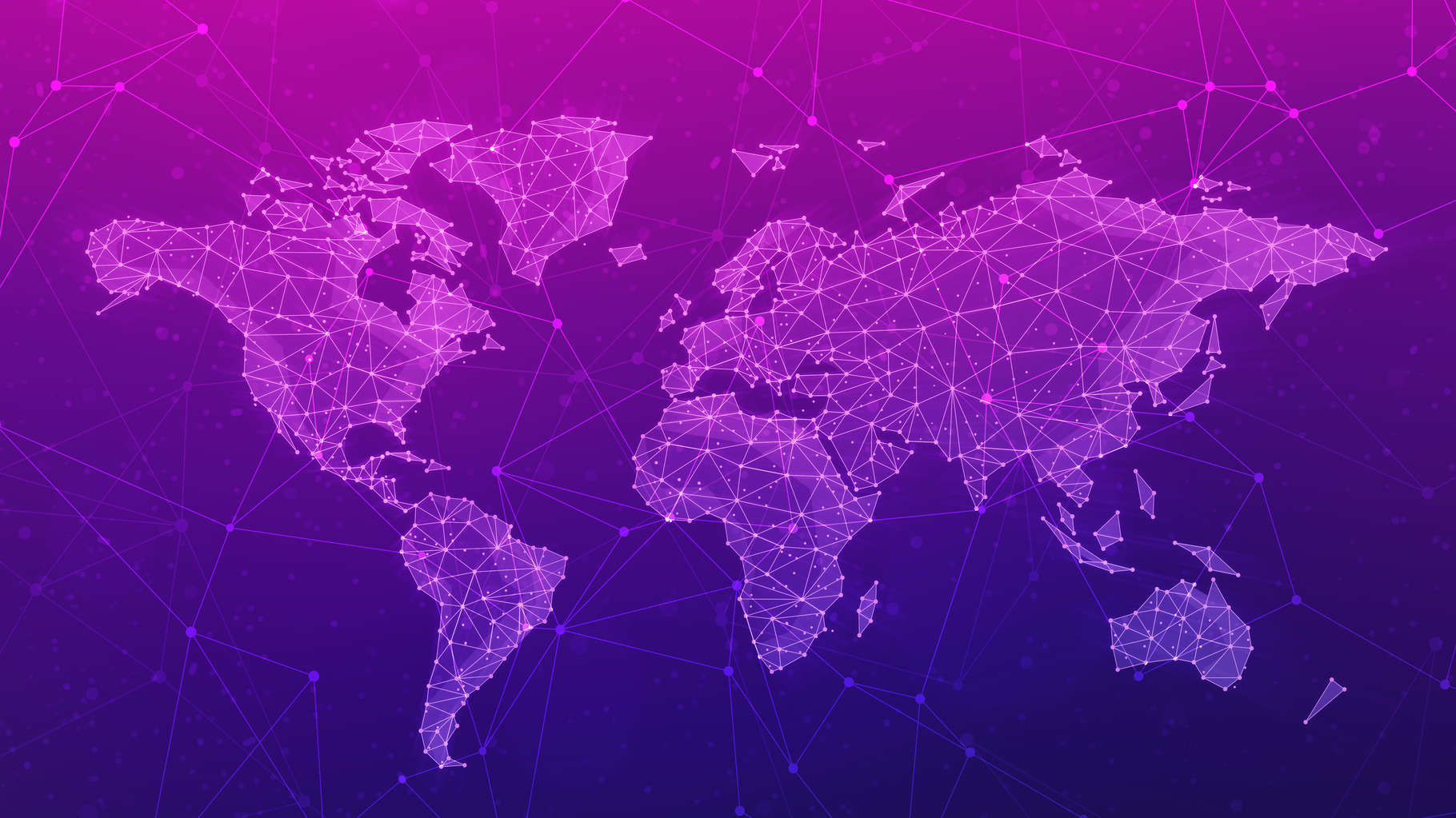 Polygon world map on blockchain hud banner., a Finance Illustration by ...