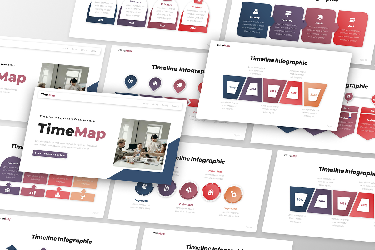 TimeMap - Timeline Infographic, a Presentation Template by GraphauseProject