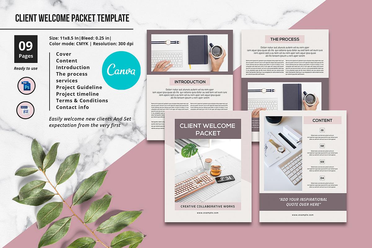 Client Welcome Packet Canva, a Brochure Template by Template Shop