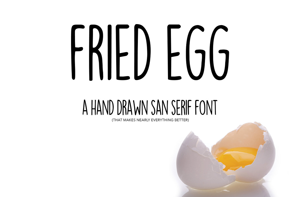 Fried Egg Font, a Sans Serif Font by Nancy Ingersoll