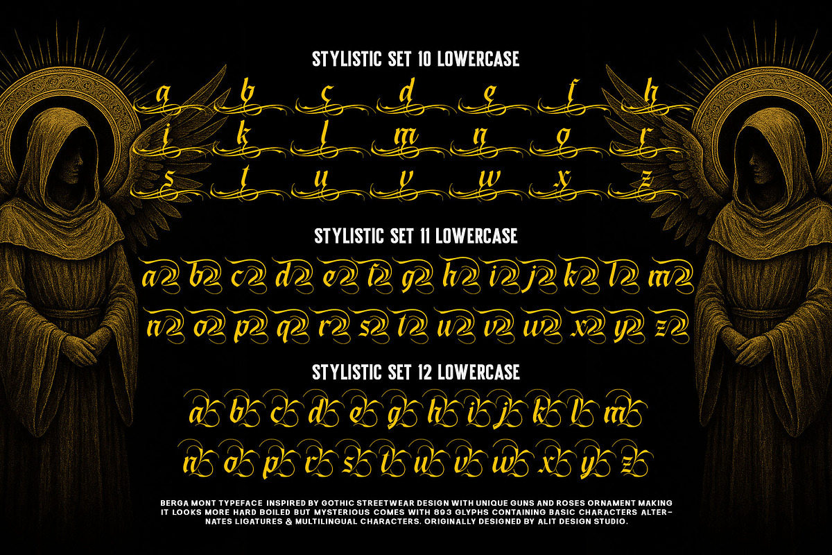 Berga Mont Typeface, a Blackletter Font by alit design