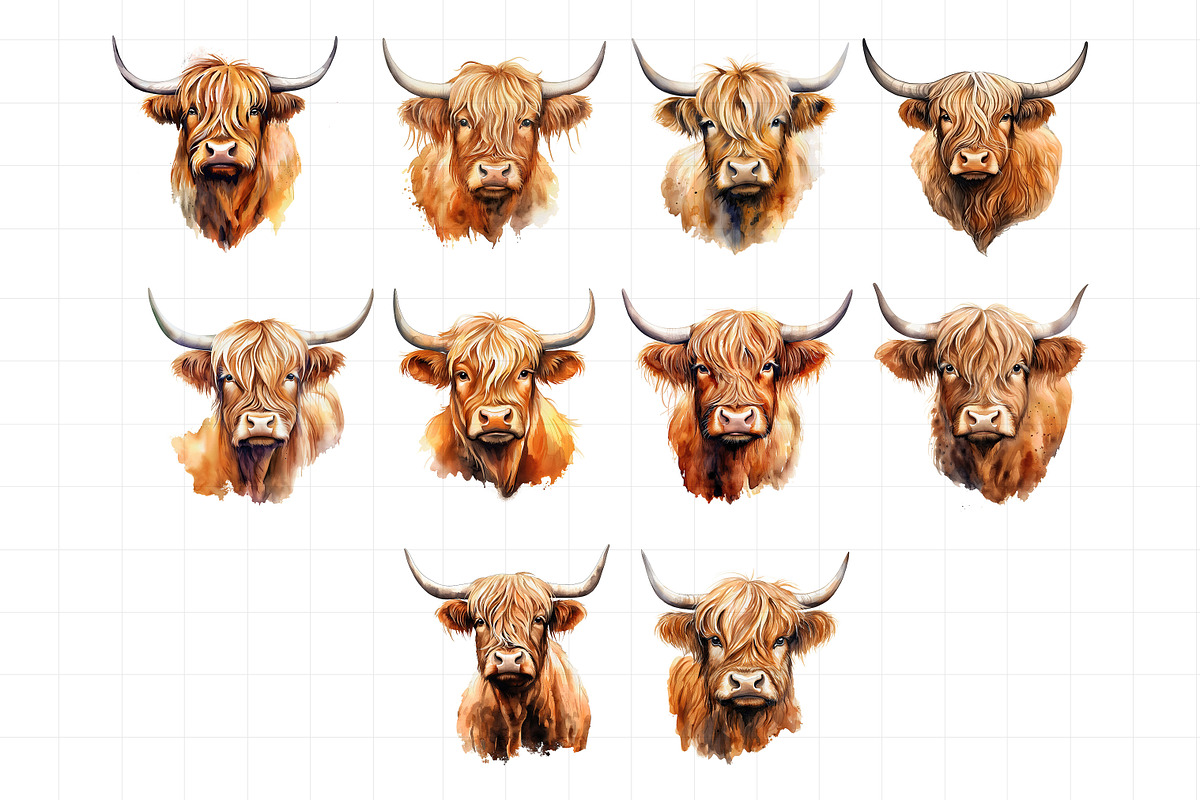 Highland Cow Mega Bundle, an Animal Illustration by PaintPixelCo