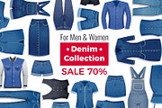 Denim clothing advertising banner, a Work Illustration by Macrovector