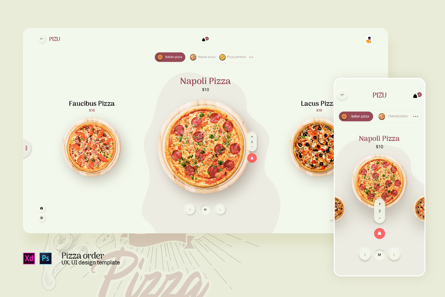 Pizu - Pizza order UI template, a Websites & App Template by Moontheme ...