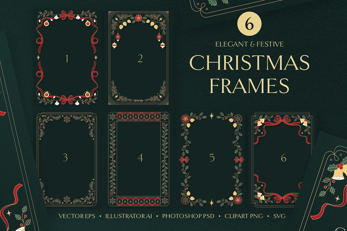 Christmas Borders & Frames, an Object Graphic by DesignerCandies