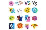 VS vector versus lettering symbol v, an Illustration by KitVector