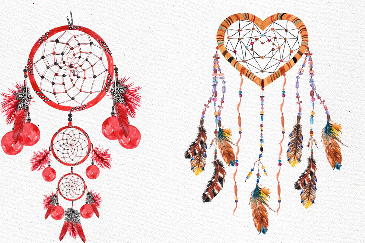 Dreamcatchers, Tribal clip art, an Illustration by LeCoqDesign