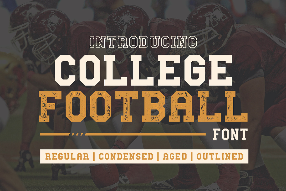 College Football Font, a Font by GlitzyGrapix
