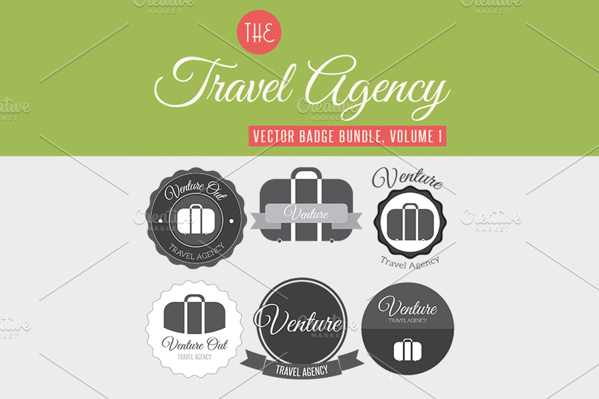 Travel Vector Badge Bundle, Vol 1, a Templates & Theme by The Bumble ...