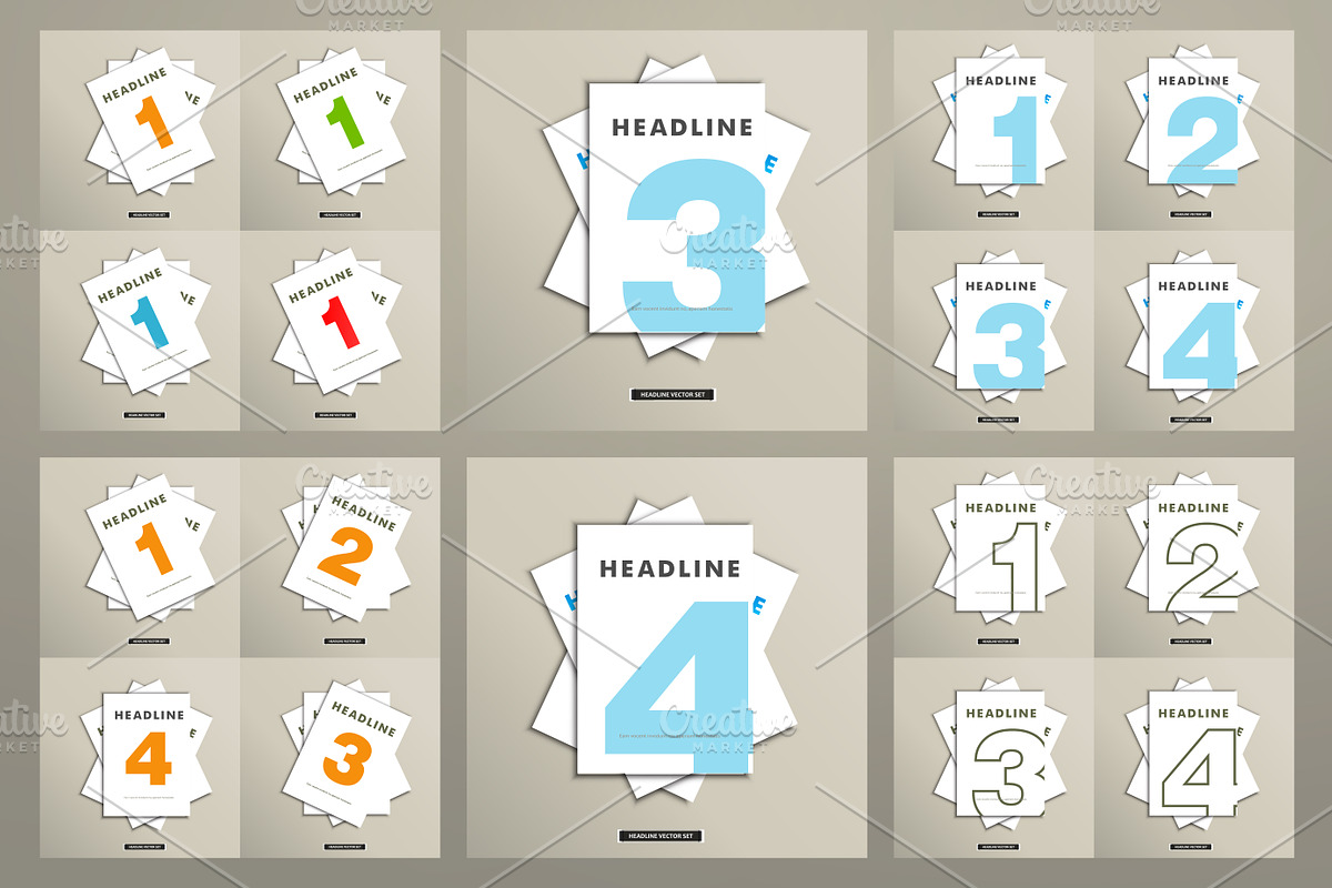 Set brochures with numbers, a Brochure Template by Haisonok