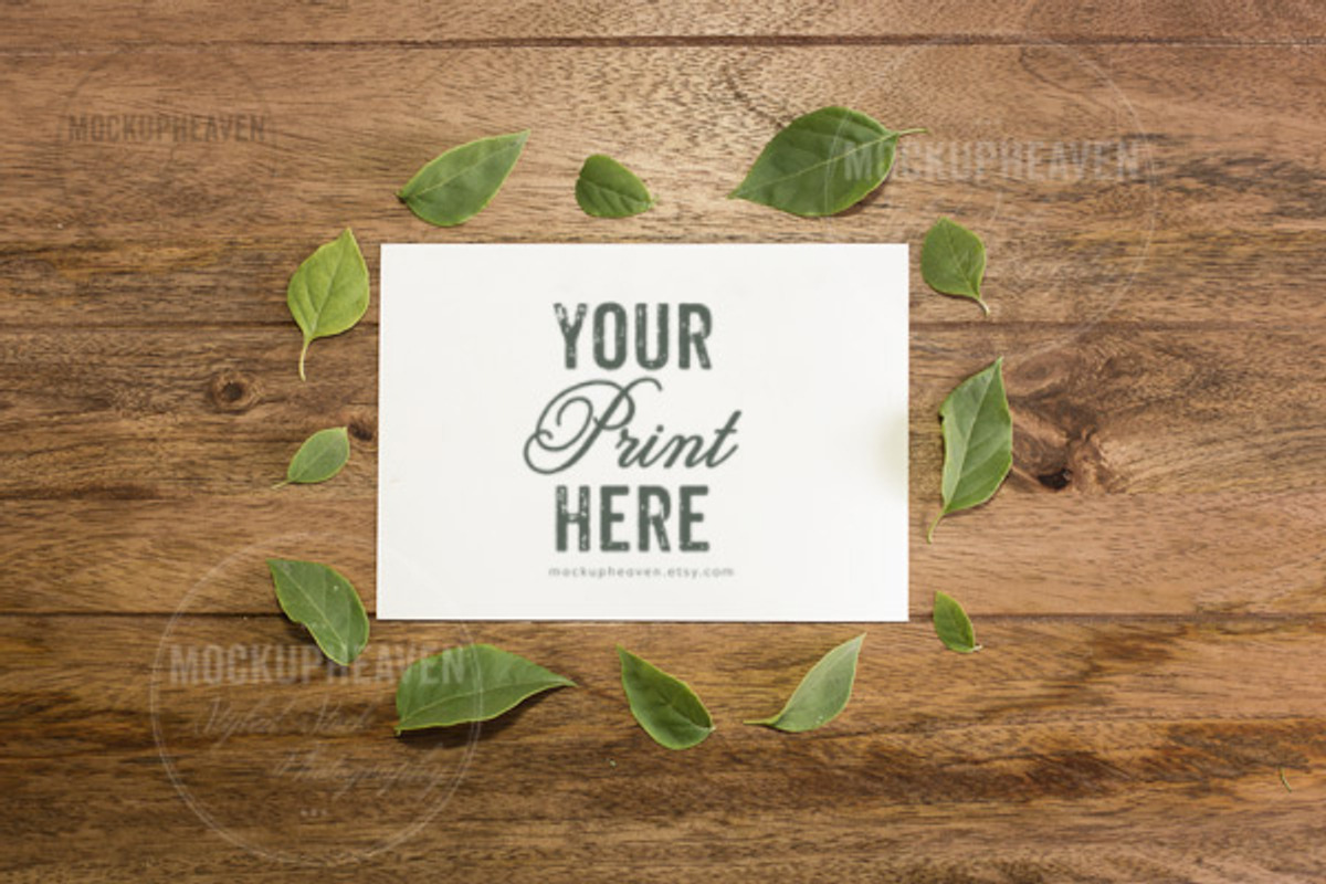 BUNDLE Rustic Invitation Card Mockup, a Print Template by MockUpHeaven