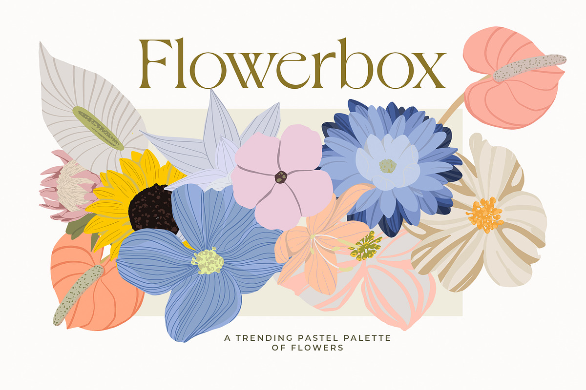 Retro Flower Illustration Bundle