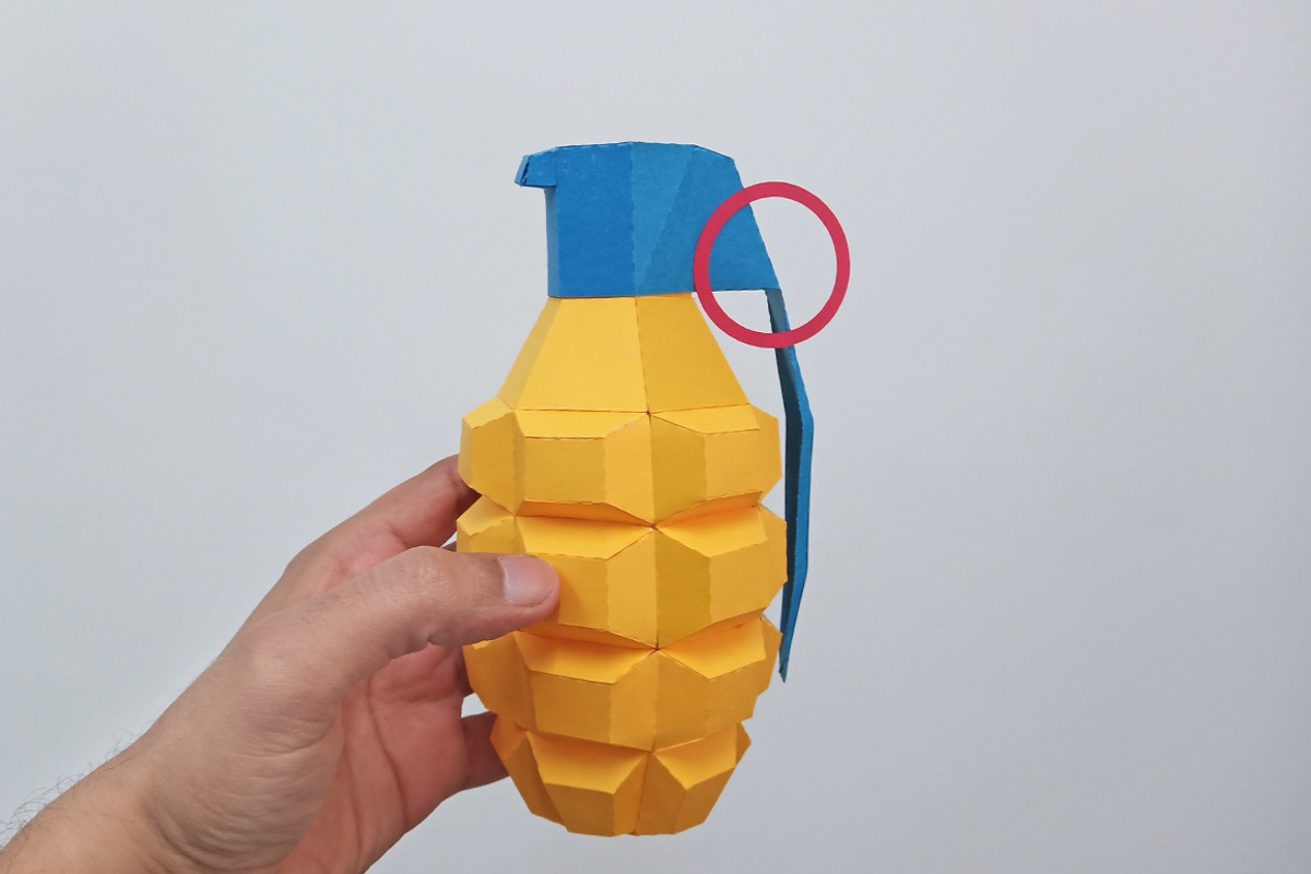 DIY Hand Grenade - 3d papercraft, a Templates & Theme by PAPER amaze