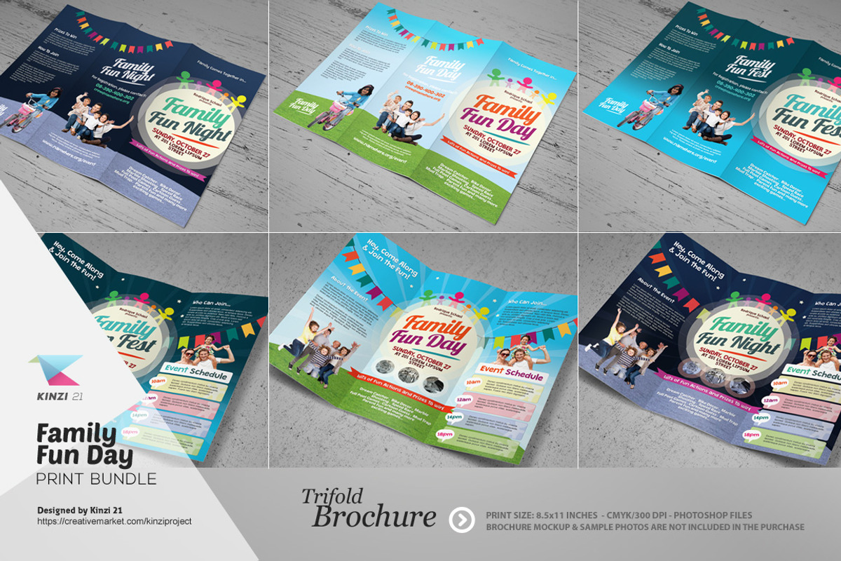 Family Fun Day Print Bundle, a Flyer Template by kinzi21