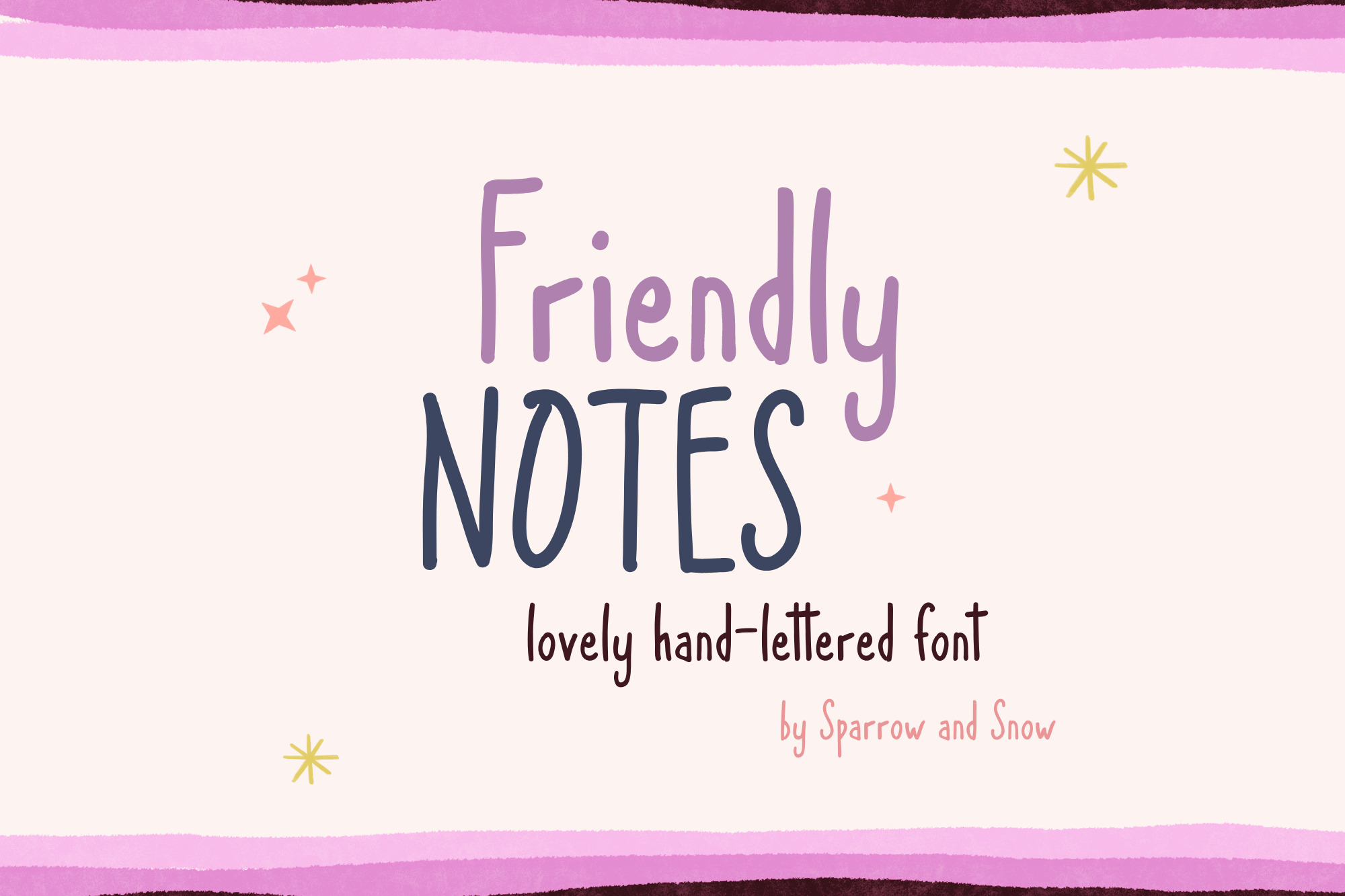 Friendly Notes Handwritten Font, a Handwritten Font by Sparrow & Snow