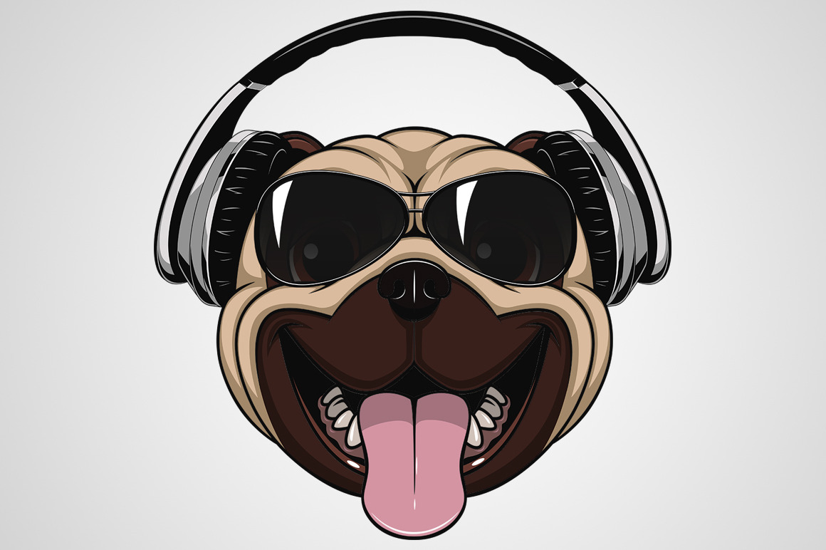 Funny laughing pug., an Animal Illustration by Mark2000