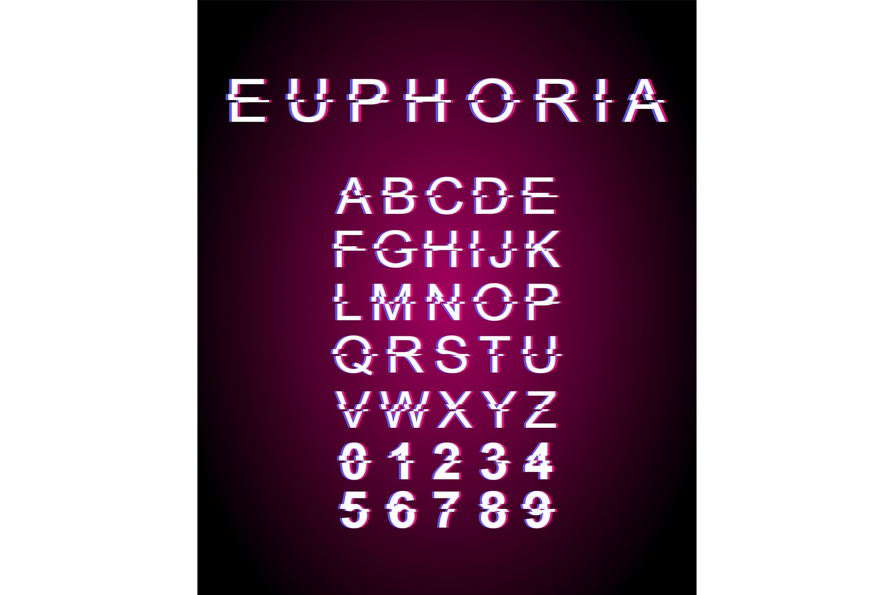 Euphoria glitch font template, a Templates & Theme by IMG visuals ...