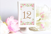 Watercolor Flowers table number card, a Templates & Theme by ThePaperOwl