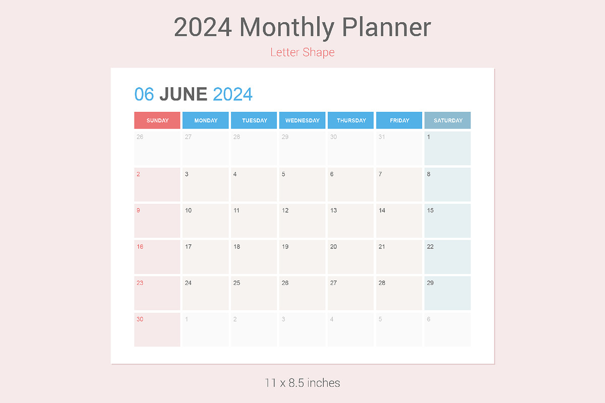2024 Simple Calendar [Sunday], a Stationery Template by WORAKAMON ...