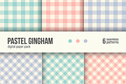 PASTEL GINGHAM digital paper pack, a Pattern Graphic by Slanapotam ...