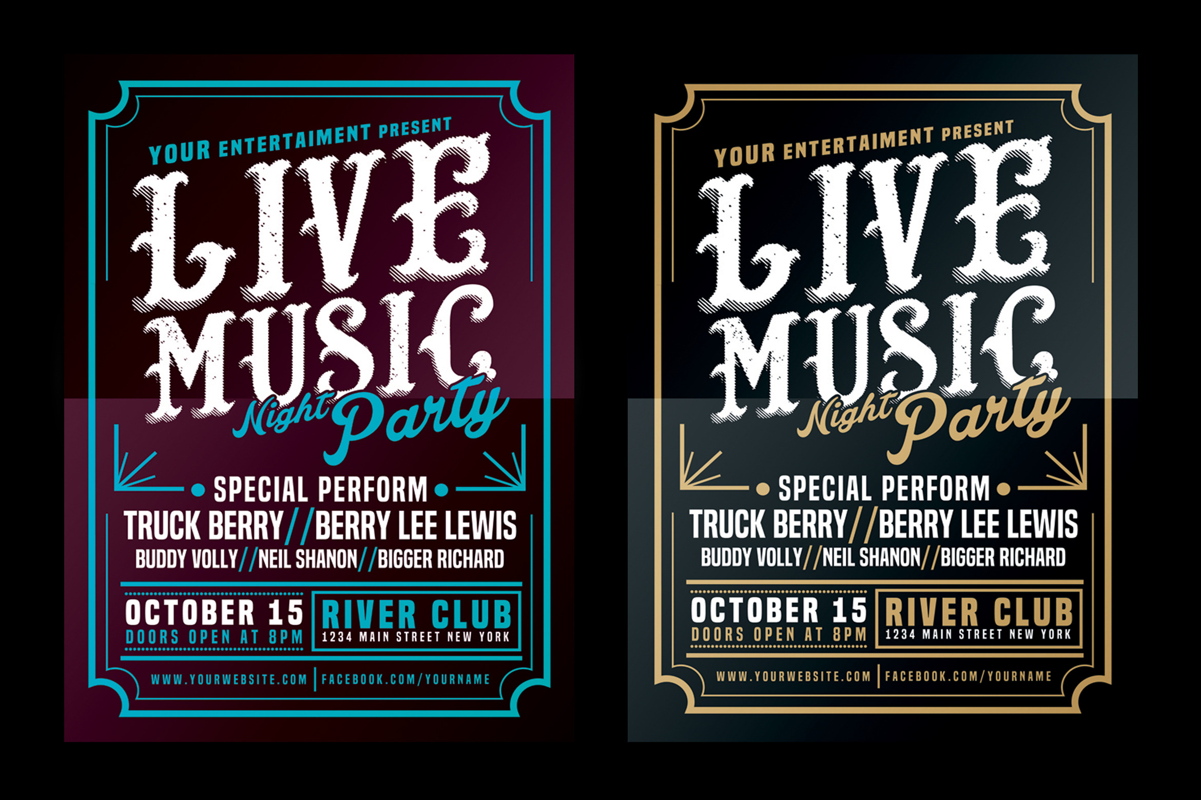 Live Music Typography Poster Flyer, a Flyer Template by Muhamad Iqbal ...