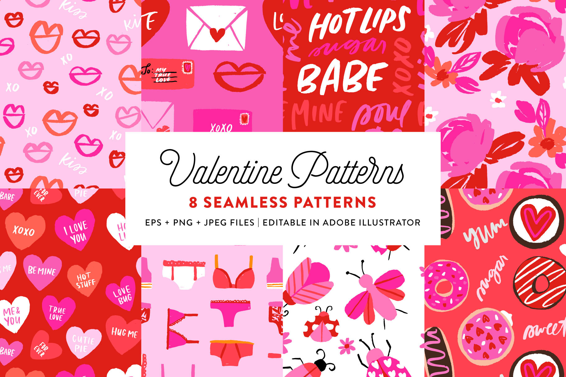 Valentine's Day Patterns, a Pattern Graphic by jillian.adriana