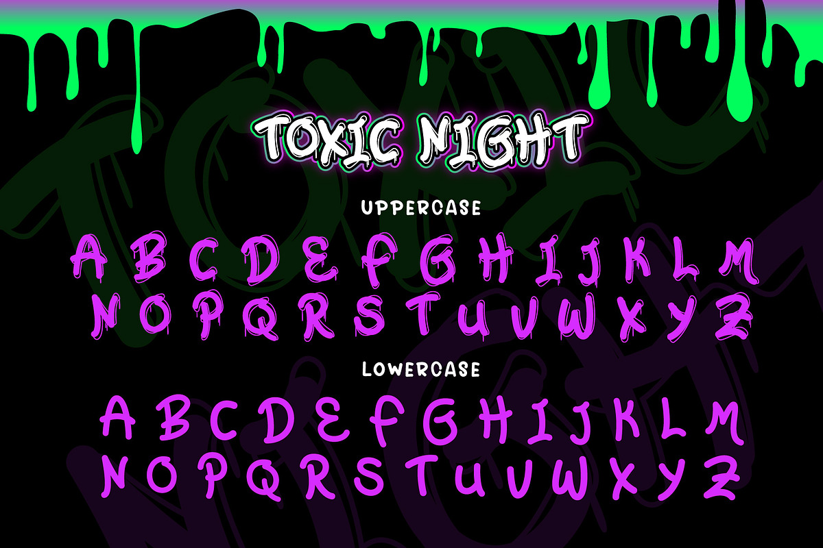 Toxic Night Font, a Handwritten Font by KengGraphic