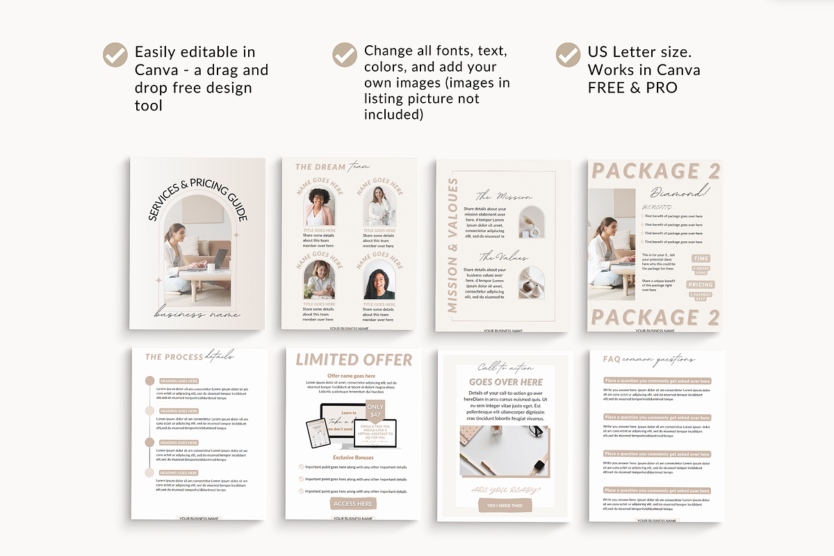 Services and pricing guide Canva, a Templates & Theme by Cate Creates