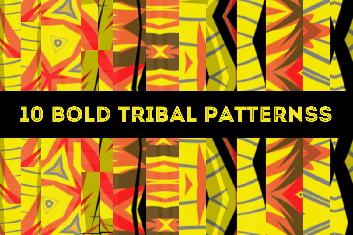 10 Bold Tribal Vector Patterns, a Pattern Graphic by CosmicMedium